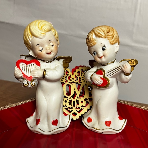 Art | Vintage And Collectible Ceramic Boy And Girl Angels Figurines ...